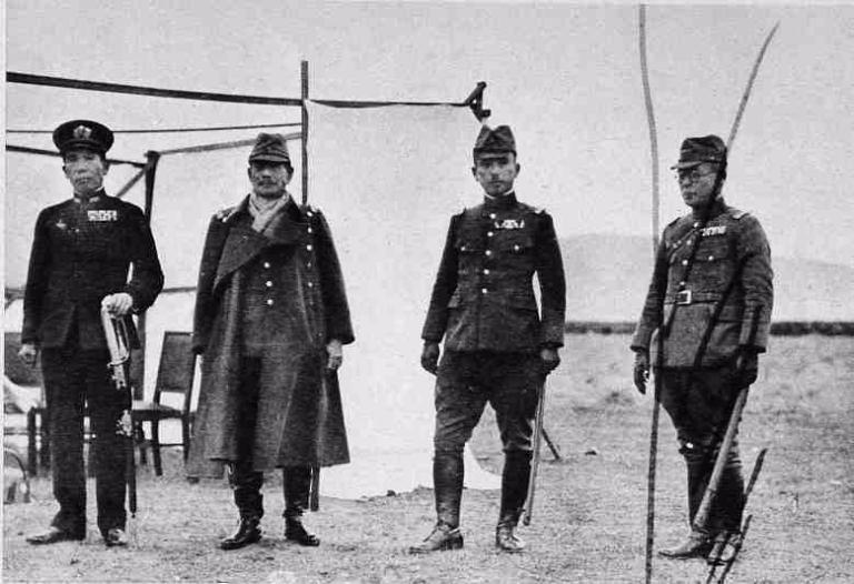 Four military leaders at the Memorial Ceremony for War Dead at Kukung ...