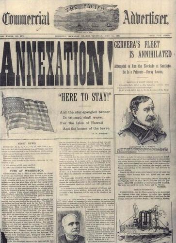 In 1898, the Hawaiian Islands were annexed by the United States through ...