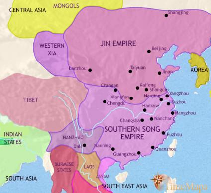 1135 The Jurchen of the Jin Empire take over the Northern Song Empire.