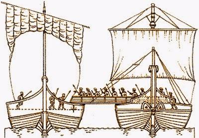 Ricostruzione dell'uso del "corvo"