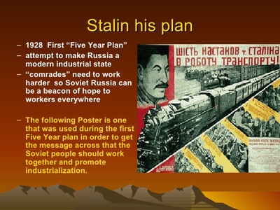 1928 Adoption of first five year plan with the State setting goals and ...
