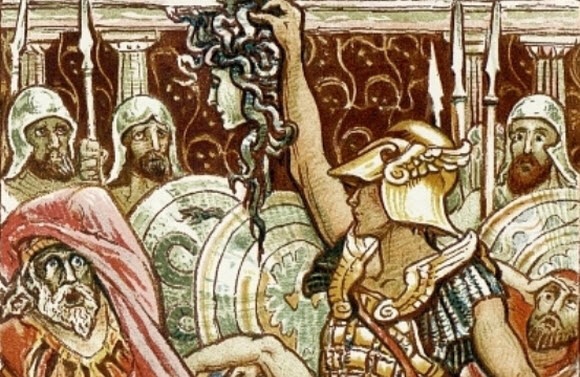 Once Perseus returns home he goes to polydectes' hall and pulls out ...