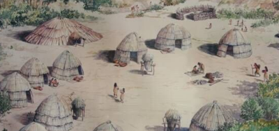 This is the ohlone village. The ohlone village is big and large.