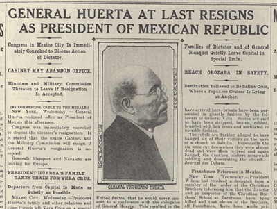 Gen. Victoriano Huerta on the front page of The New York Herald ...