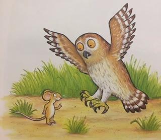 Mouse explains that he is on his way to have tea with a horrible beast ...