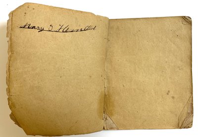 Mary J. Hempstead's signature in her c. 1855 copy of "The Mother Goose"