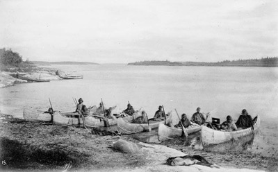 First Nations people en route to hunting grounds, 1878
