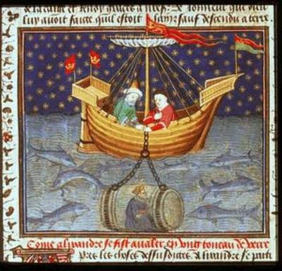325 BC - Alexander the Great uses diving bells to clear debris from the ...