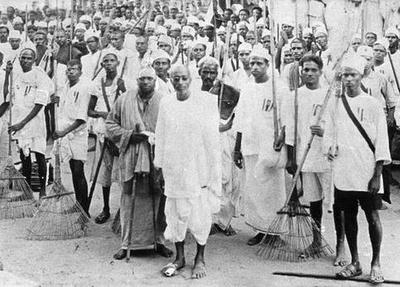 Gandhi leading the Salt March