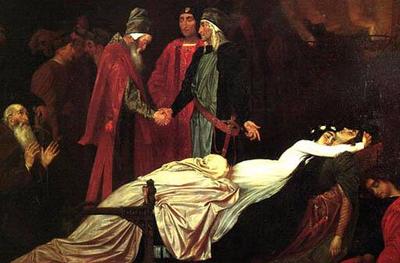 This image depicts Montague and Capulet making peace over the deaths of ...