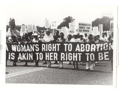 Women participating in a reproductive rights march