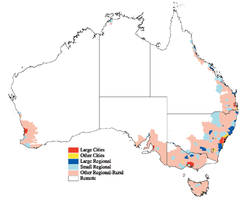 This map shows the unique spacial relationships in Australia. Because ...