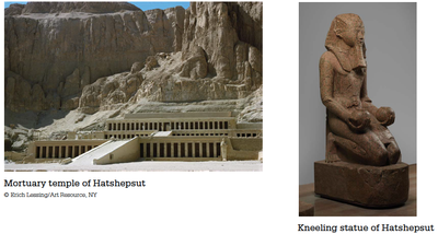 21. Mortuarytemple of Hatshepsut and kneeling statue of Hatshepsut