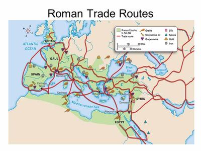 Busy trade routes brought incredible riches into Rome. The Romans made ...