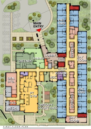 Psychiatric Floor Plan of a Community Mental Health Hospital Today