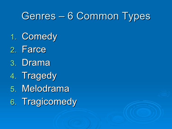 Genres Used In Theatre