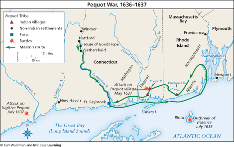Map of the Pequot War