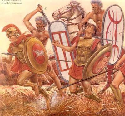 Celtic warriors at war.