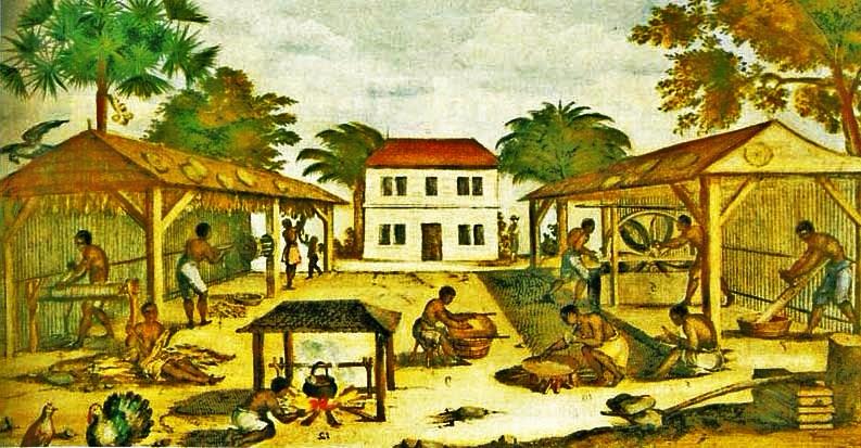 Slaves Working in 17th-century Virginia. By unknown artist ca. 1670 ...