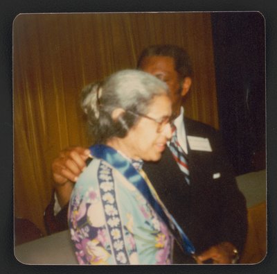 Rosa receiving her medal