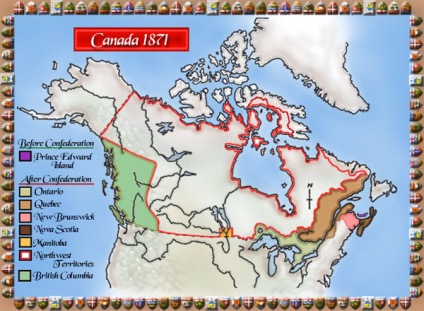 A map of Canada in 1871