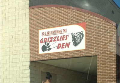 "YOU ARE ENTERING THE GRIZZLIES' DEN" taken by Kristina Marshall