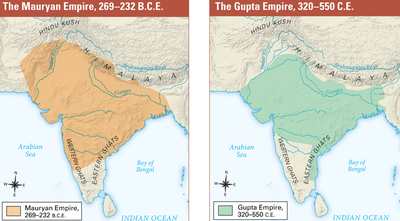 Gupta And Mauryan Empire Map