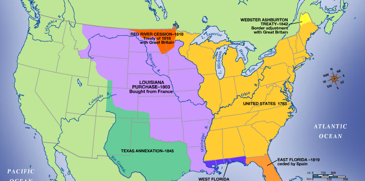 In 1845, during James K. Polk's presidency, the land of Texas was ...