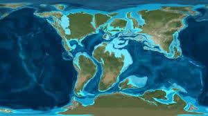 The land masses during the Cretaceous period looked like this.