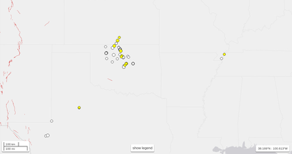 These are the earthquakes in the central United States from April 11 ...