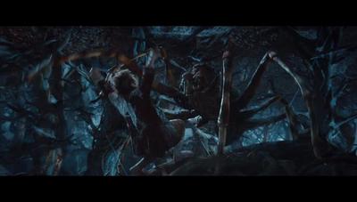 This is a picture of Bilbo fighting a spider