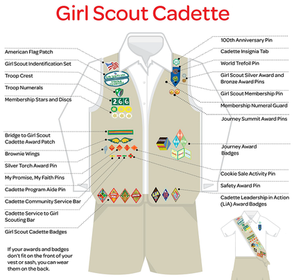 https://www.google.com/search?q=Girl+Scouts+pins+on+the+cadette+uniform ...