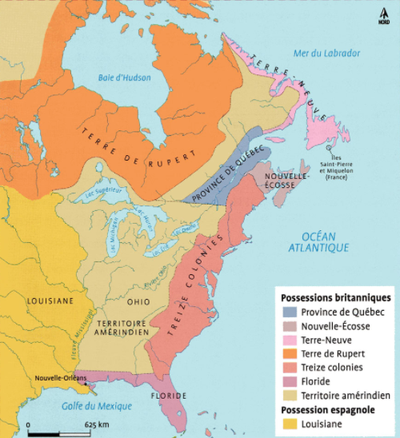 Le territoire de la Nouvelle-France suite à la signature du traité de ...