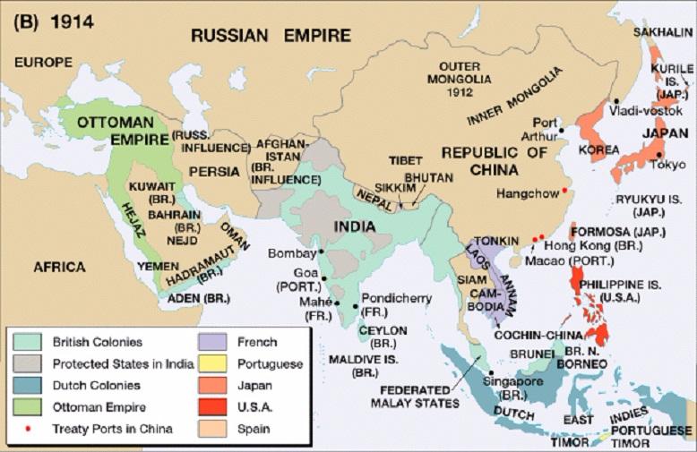 a map that summarize all the european countries that engaged in ...