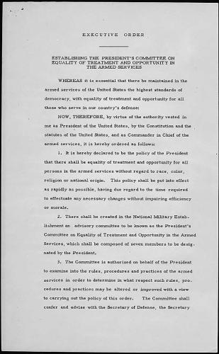 July 26, 1948- Executive Order 9981