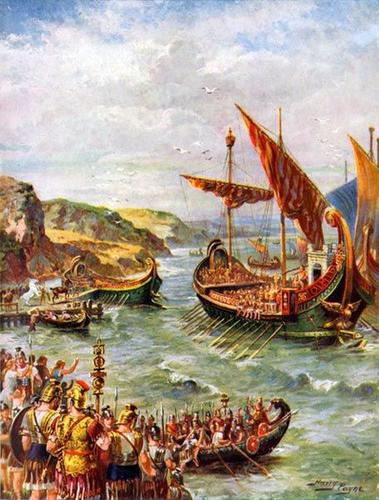 Romans leaving Britain to go and protect their land