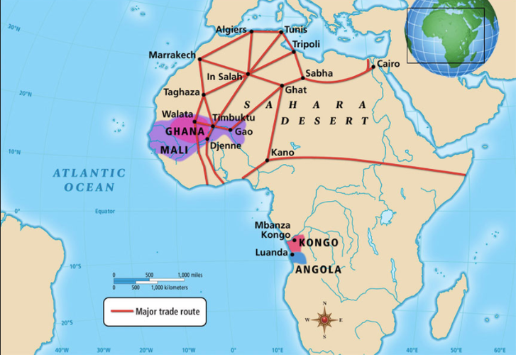 This Image Shows The Trans Saharan Routes Throughout The Saharan 