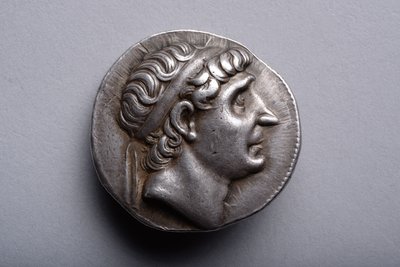 Antiochus I Soter on a silver coin issued under his rule (“Seleucid ...