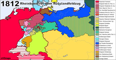 Der Rheinbund im Jahr 1812.