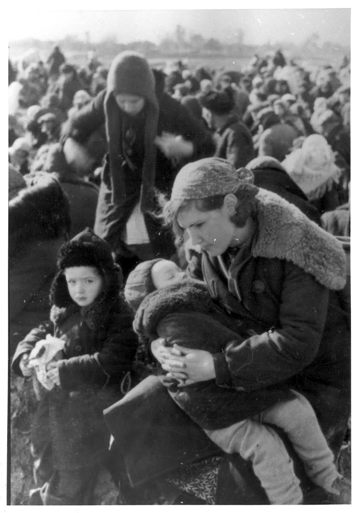 Jewish families being rounded up in Ukraine.