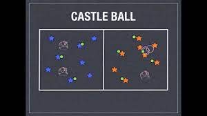 This floor layout shows where each team's castle will be arranged.