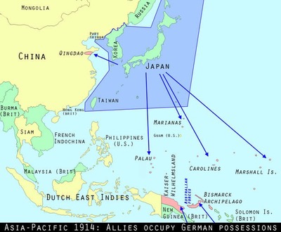 1919- Allies Grant Japanes Rights over former German Colonies