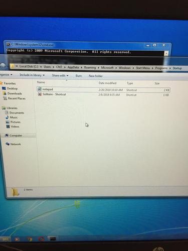 I put a shortcut to notepad in the startup folder.