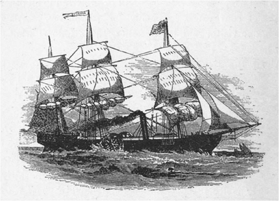 Det første dampskipet til og krysse Atlanterhavet i 1819