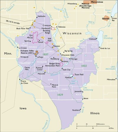 This is map showing some of the Ho-chunk territory´s. The Ho-Chunk have ...