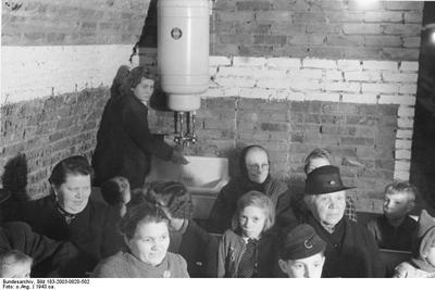 This is an image of a bomb shelter in someones basement in Germany ...