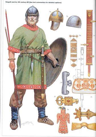 This is a picture of what a Visigoth warrior would look like.
