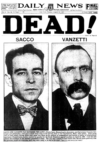 This is a picture of Sacco and Vanzetti and it shows that they died ...