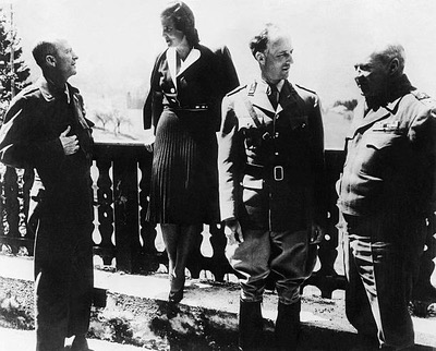 Leopold III, Lilian Baels en hun Amerikaanse bevrijders, generaal Patch ...