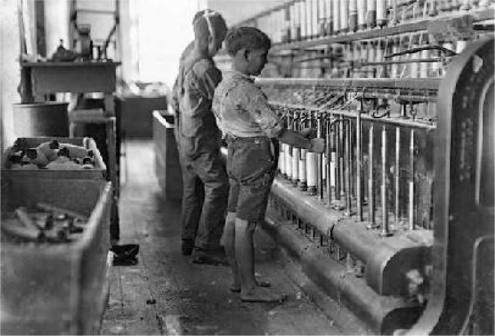 many kids worked in factories.